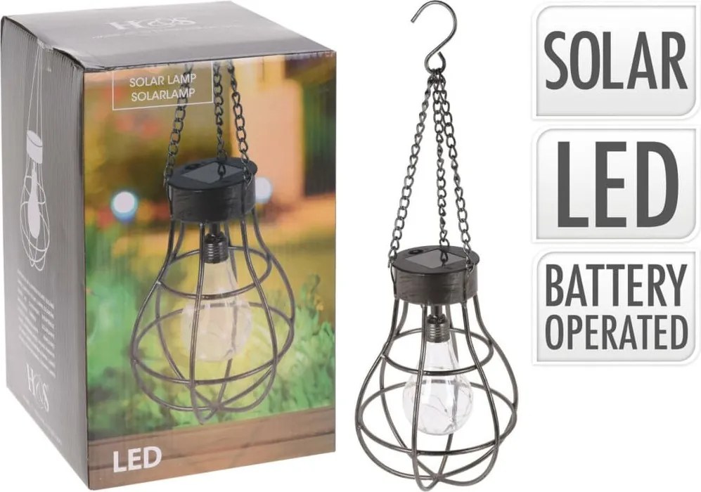 ProGarden Solární lampa kovová s 10 LED diodami [436189]