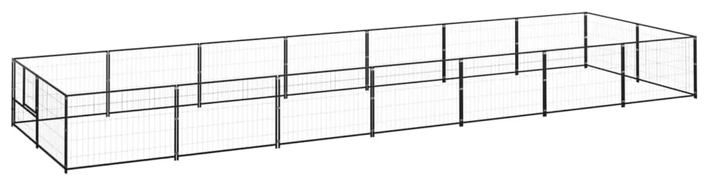 Psí kotec černý 14 m² ocel
