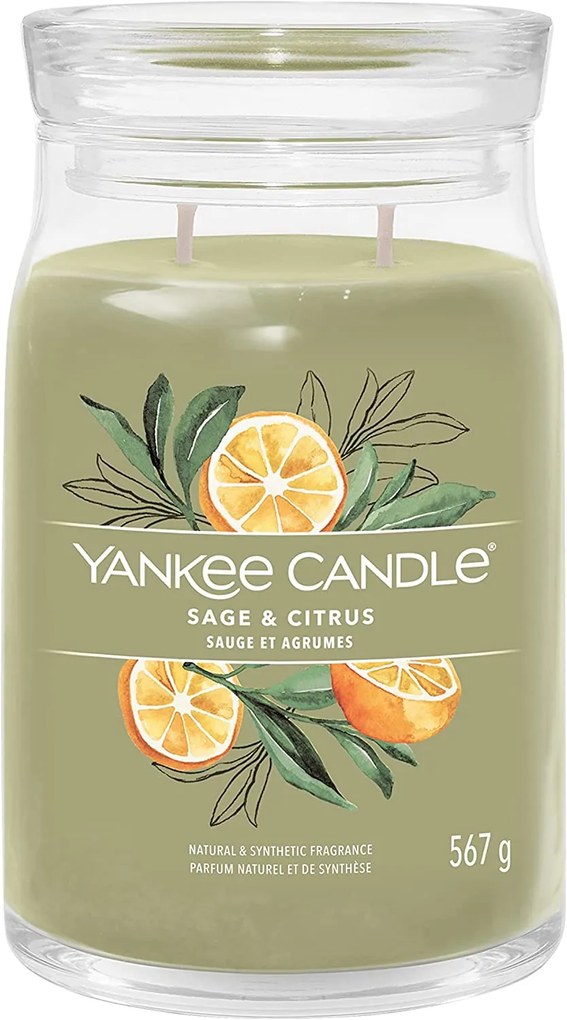Yankee Candle vonná svíčka Signature ve skle velká Sage & Citrus 567g