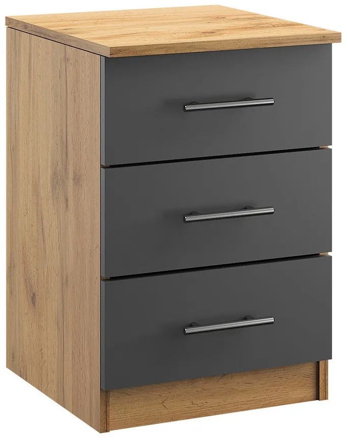 Komoda 3S OFFICE KIT dub apalačský/šedá