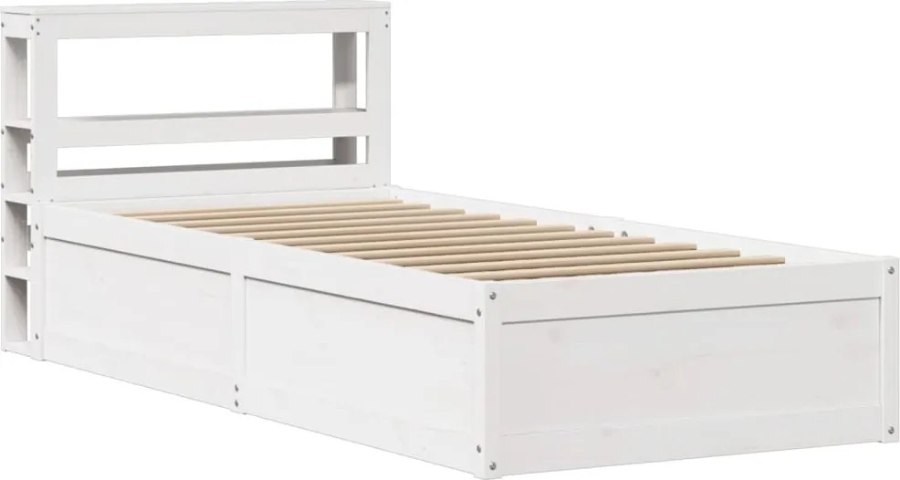 Rám postele s čelem bílý 75 x 190 cm masivní borovice 3306367