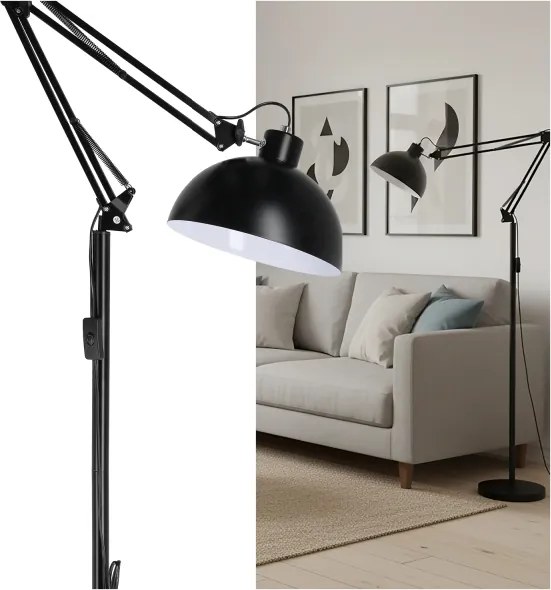 Brilagi - Flexibilní stojací lampa TASKER 1xE27/60W/230V 157 cm černá