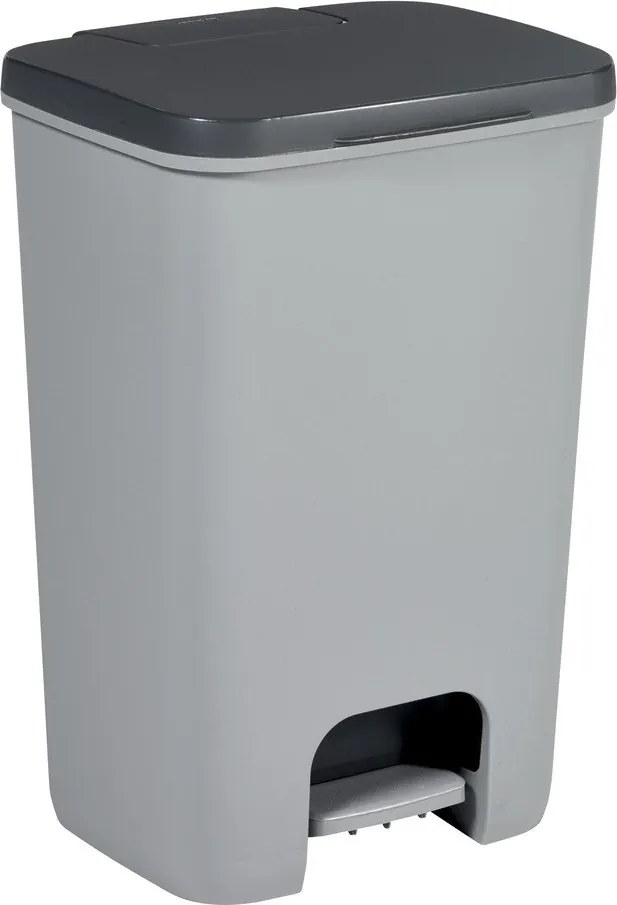 Šedý nášlapný plastový odpadkový koš 40 l Essentials – Curver