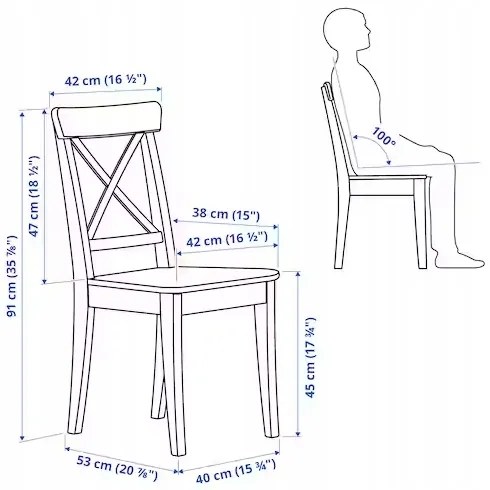 IKEA INGOLF Židle, bílá 4 kusy