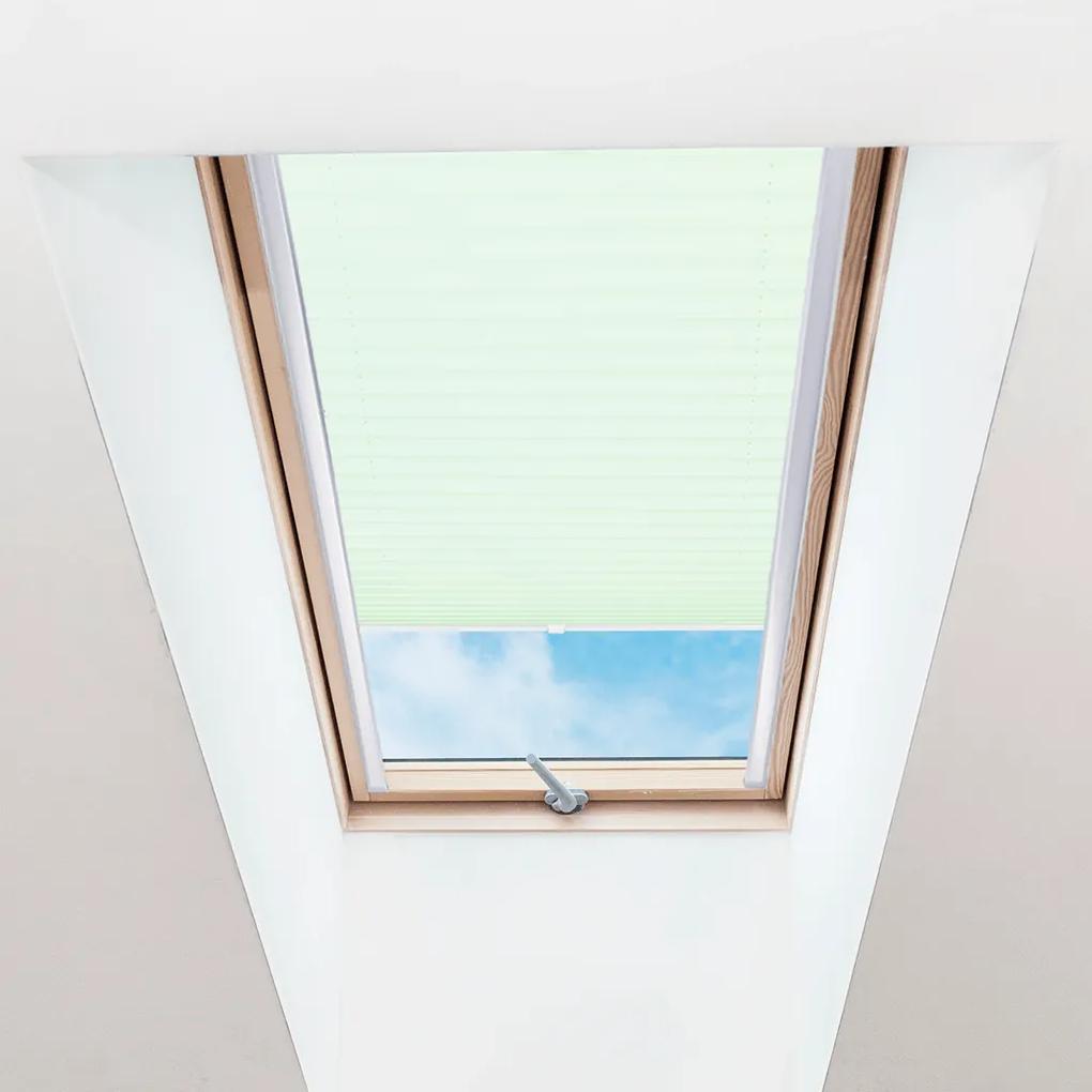 Roleta Plisé na střešní okna, Průsvitná, Světle zelená, P 020 , 40 x 70 cm