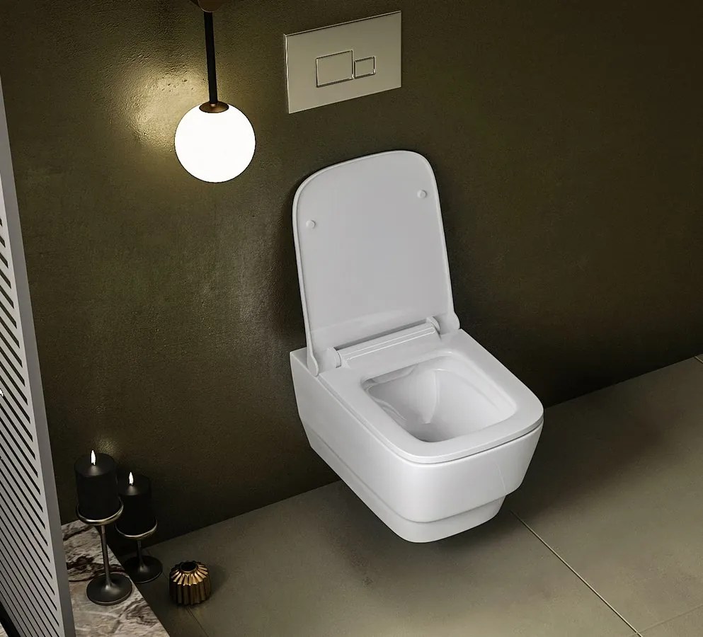 Sapho, BELLO závěsná WC mísa, Rimless, 35,5x53 cm, bílá