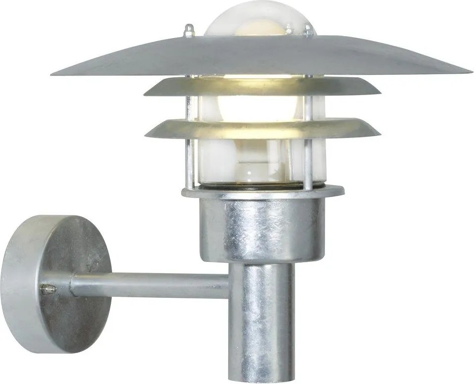 NOR 71411031 Venkovní nástěnné svítidlo Lønstrup 32 1x60W E27 galvanizovaná čirá - NORDLUX