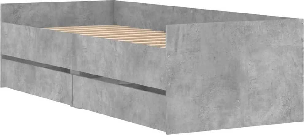 Rám postele se zásuvkami betonově šedý 90 x 200 cm 3207346