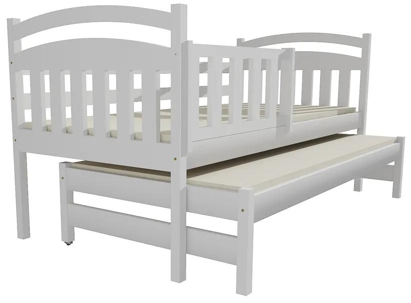 Vomaks Dětská postel s výsuvnou přistýlkou DPV 008 80 x 190 cm moření ořech