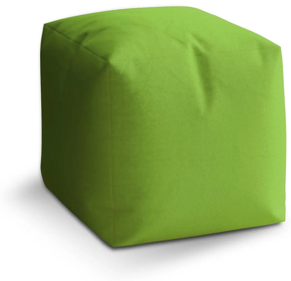 Sablio Taburet Cube Jablečná zelená: 40x40x40 cm
