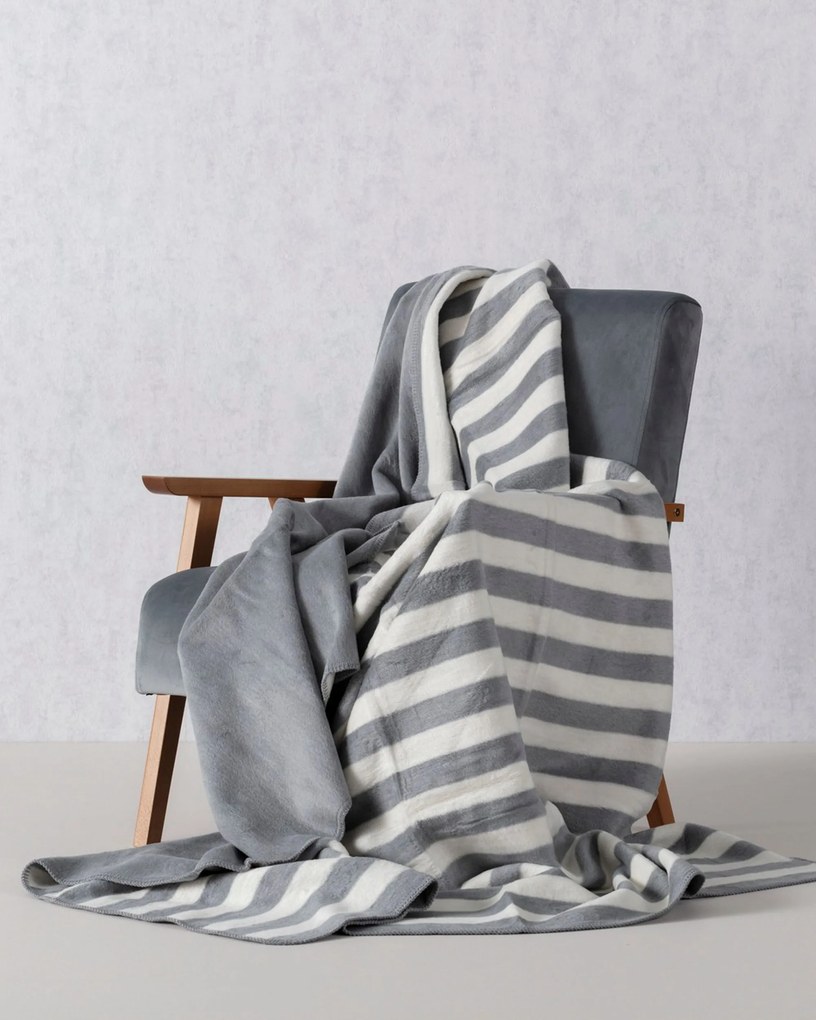 Deka Cotton Cloud 150x200cm Gray Stripes