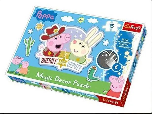 Trefl Puzzle Prasátko Peppa Pig dekorace 15 dílků 60x41 cm