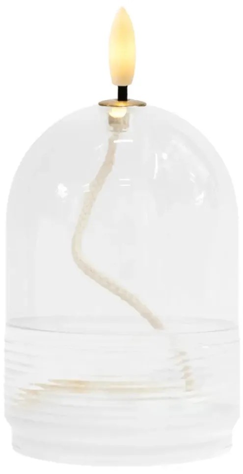 LED olejová lampa Dea, Ø 11 × 15 cm, čirá