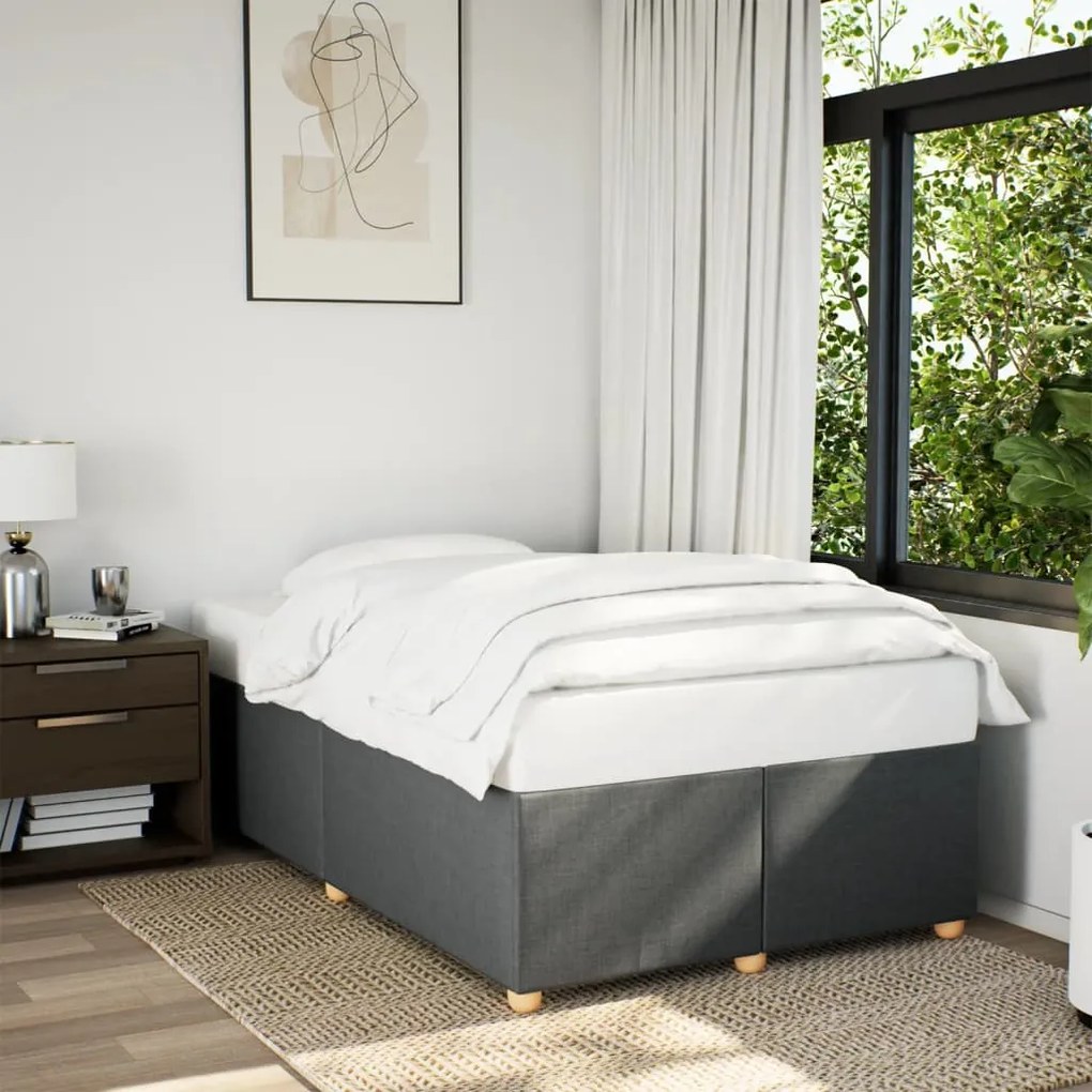 Rám postele bez matrací tmavě šedá 120x190 cm textil 3284716