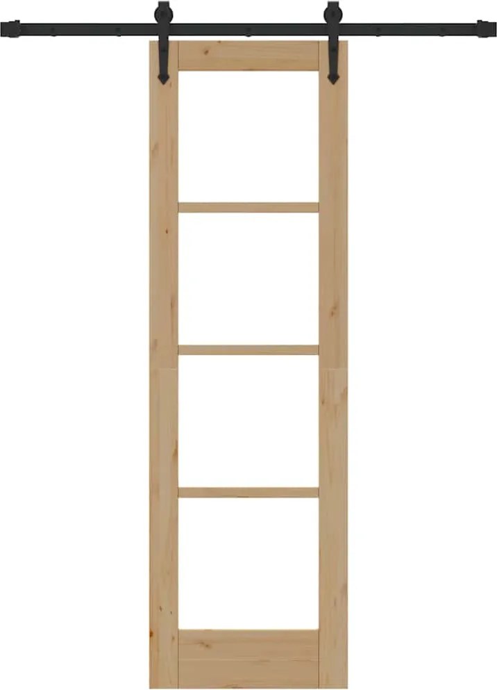 Posuvné dveře ORKDAL 61 x 198,5 cm Masivní borové dřevo a sklo 3332433