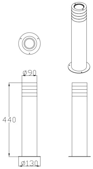 Venkovní lampa RINO 1xE27/12W/230V IP54 44 cm černá