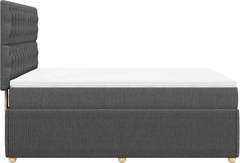 Box spring postel s matrací tmavě šedý 140 x 190 cm textil 3294359