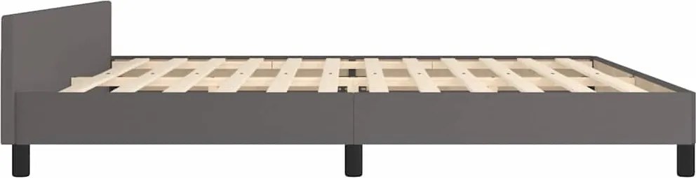 Rám postele s čelem šedý 200x200 cm umělá kůže 3125595