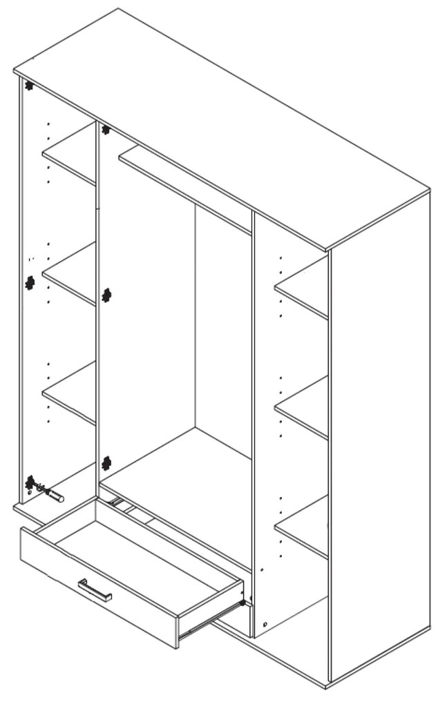 Sconto Šatní skříň RAMON bílá