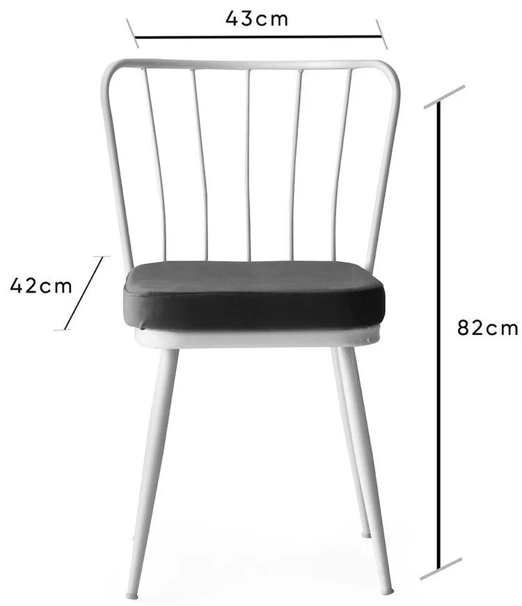 Bílo-černé kovové jídelní židle v sadě 2 ks Yildiz – Kalune Design