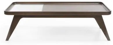 profim Konferenční stůl OCTOBER S1 Deska stolu moření H-6 - buk bělený / mléčné sklo (G1) GALERIE - barva podnože Profim dřevo