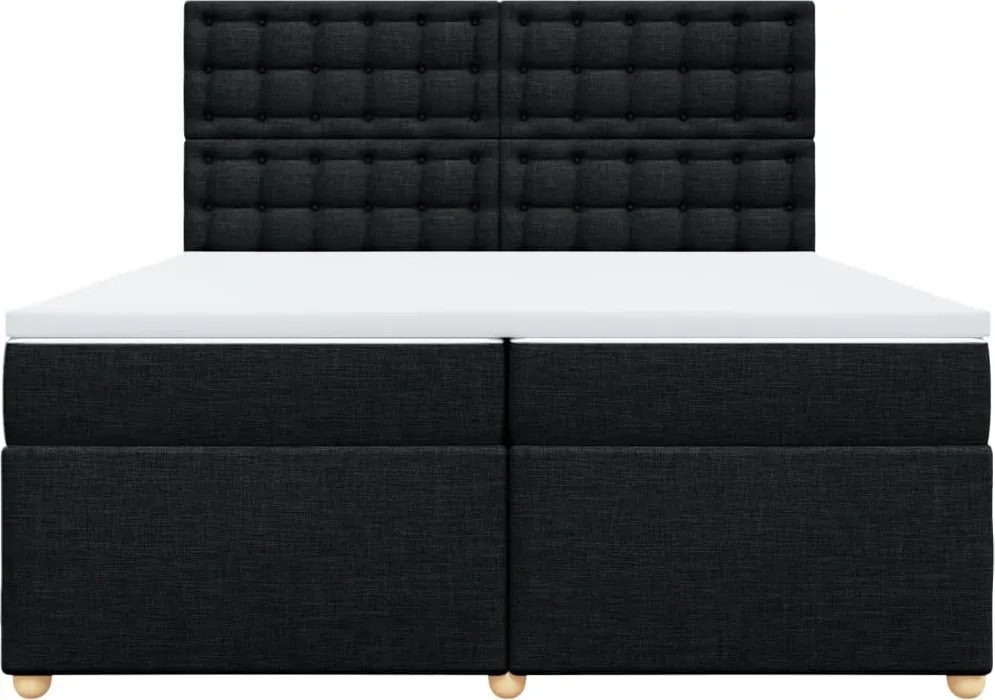 Box spring postel s matrací černá 200x200 cm textil 3291403