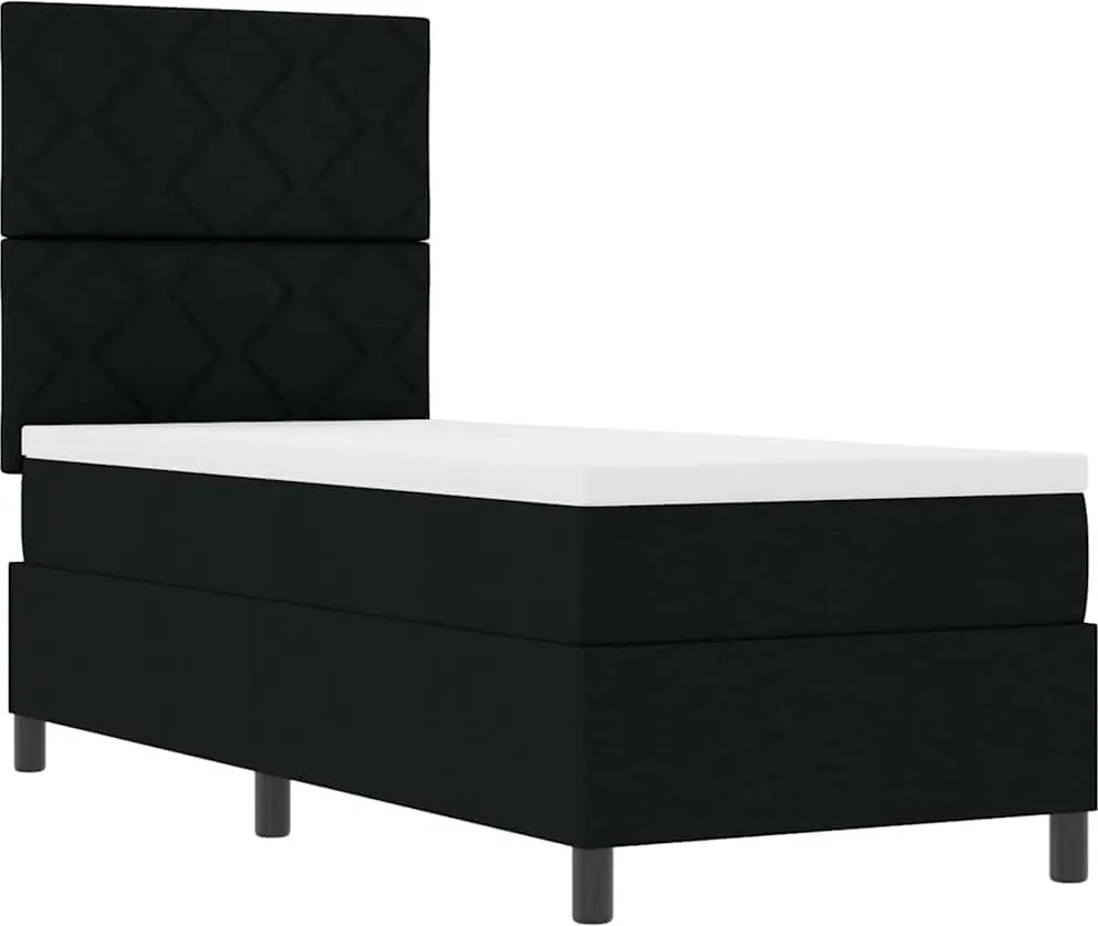 Postel s boxspringem s čelo Černá 80 x 200 cm textil 3339422
