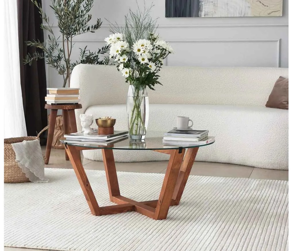 Designový konferenční stolek Calypso 75 cm dřevěný