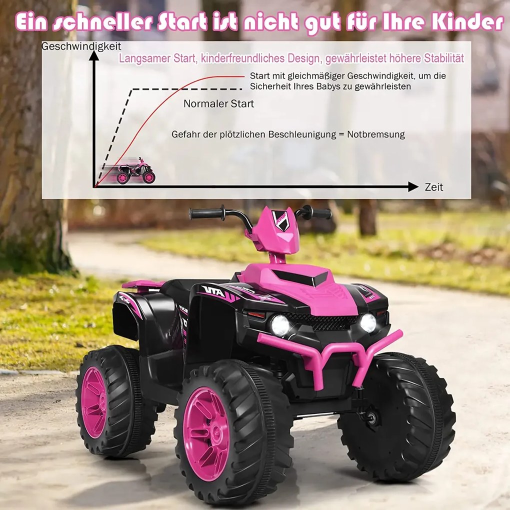 Costway 12 V elektrická dětská čtyřkolka se světlometem mini elektrická