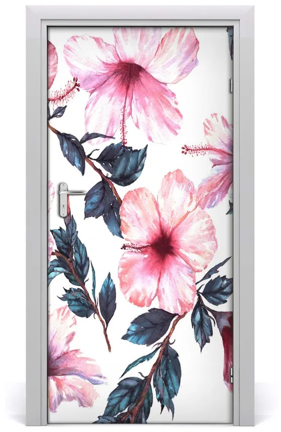 Samolepící fototapeta na dveře Hibiskus 85x205 cm