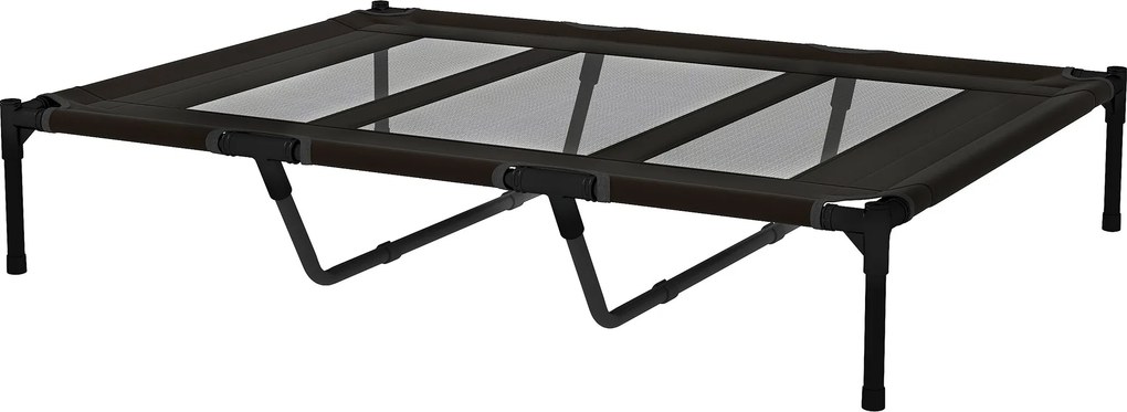 PawHut Přenosný Zdvižený Pelíšek pro Psy a Kočky s Prodyšnou Síťovinou a Oxfordskou Tkaninou pro Vnitřní a Venkovní Použití 122x92x23 cm Černý