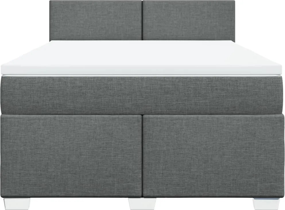 Box spring postel s matrací tmavě šedá 160x200 cm textil 3288233