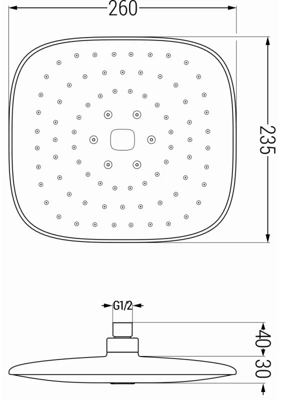 Mexen Uno DR33 podomítkový sprchový set, Černá - 71435DR33-70