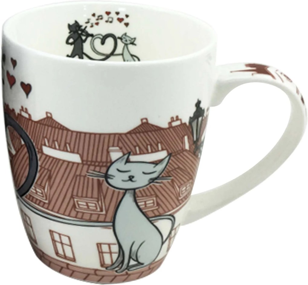 Home Elements porcelánová hrnek Kočky ve městě 340 ml