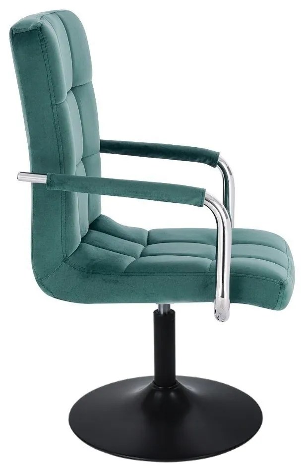 LuxuryForm DESIGN Otočná židle VERONA VELUR na černém talíři - zelená