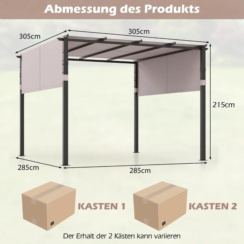 Costway Pergola se 2 nastavitelnými střechami altán voděodolný stabilní zimní