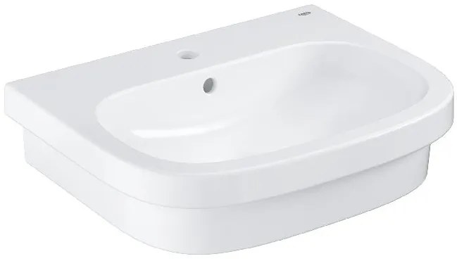 Grohe Euro Ceramic - Umyvadlo s přepadem, 600x480 mm, alpská bílá 39337000