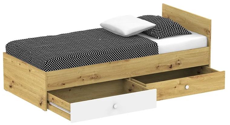 Dětská postel Nero Zvolte možnost matrace: Bez matrace, Barevné provedení: Černá lesk