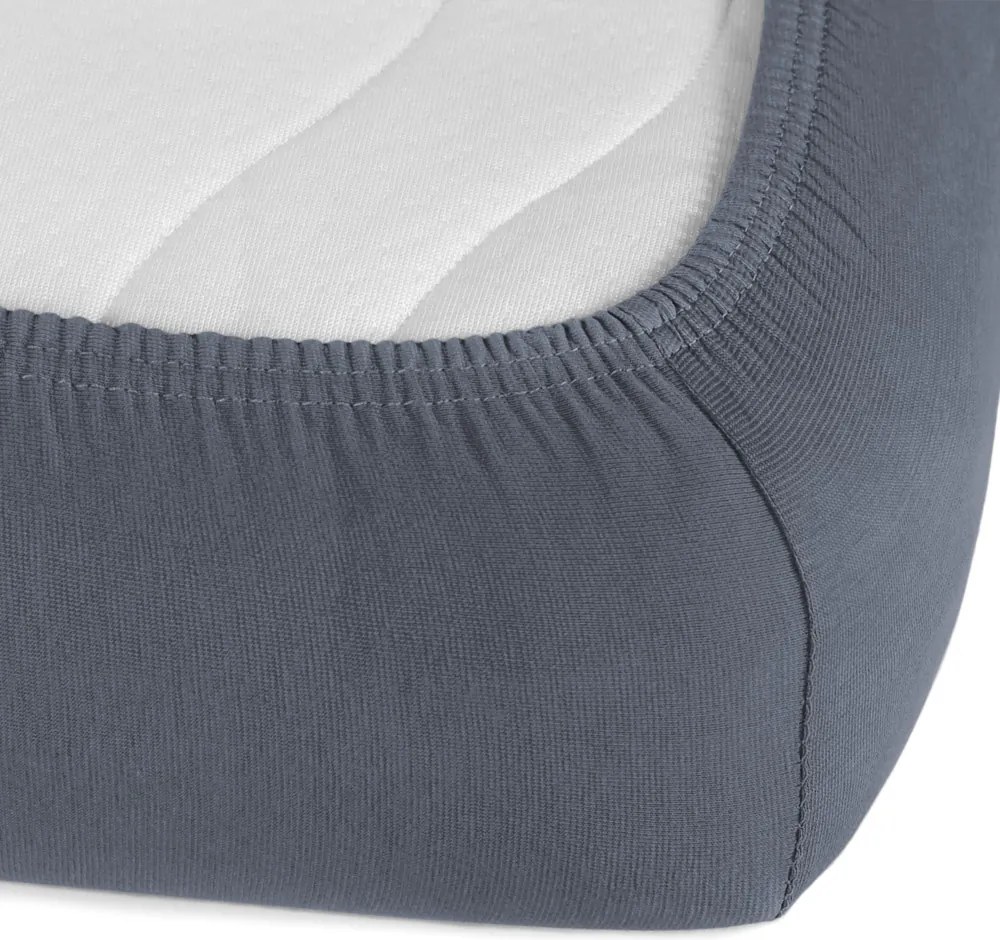 Jersey napínací prostěradlo na extra vysokou matraci JR-029 Antracitově šedé 90 x 200 - výška 40 cm
