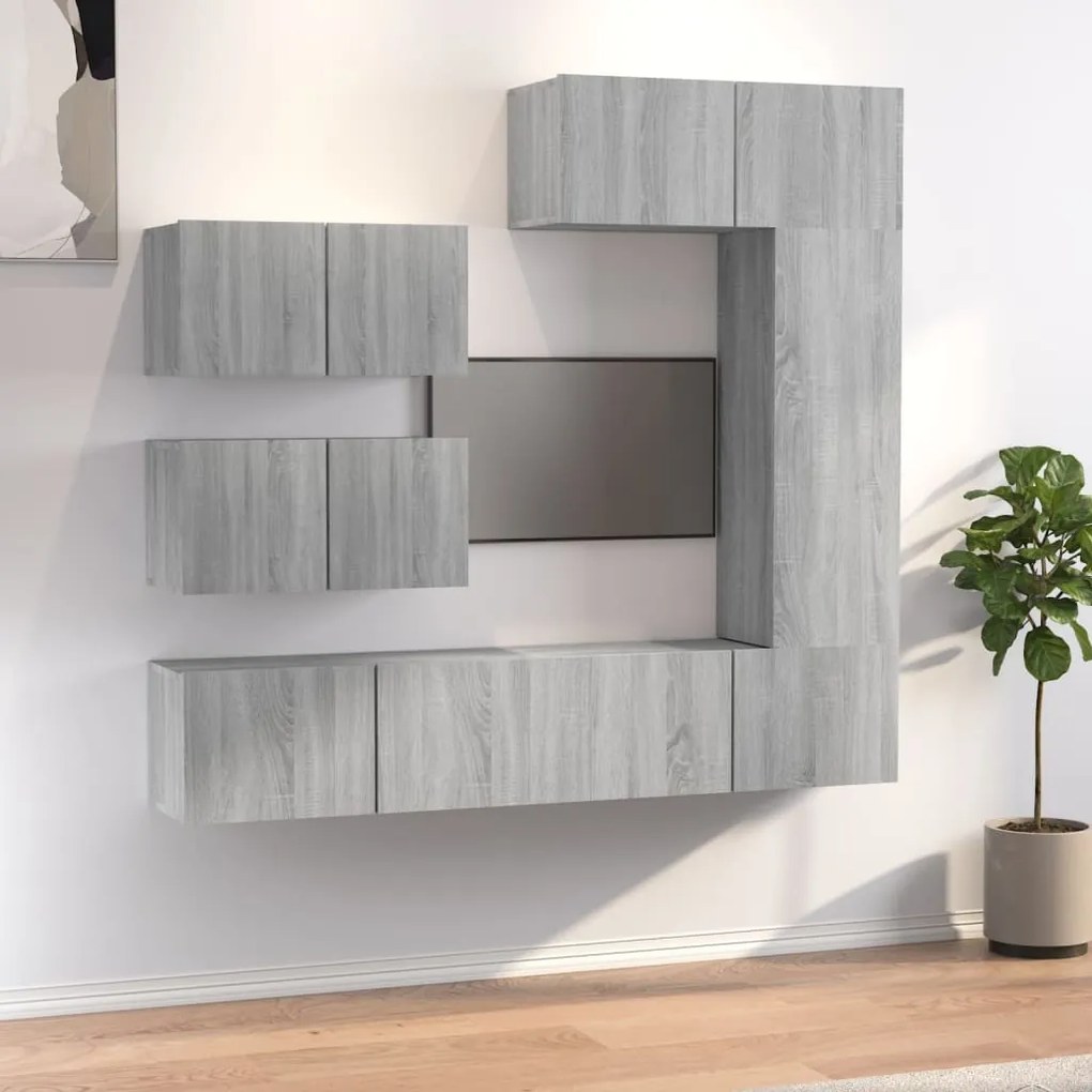 6dílný set TV skříněk šedý sonoma kompozitní dřevo 3114556