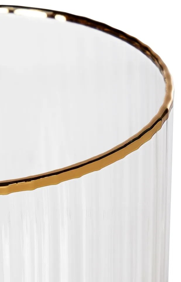 GOLDEN TWENTIES Sklenice na long drink se zlatým okrajem 500 ml