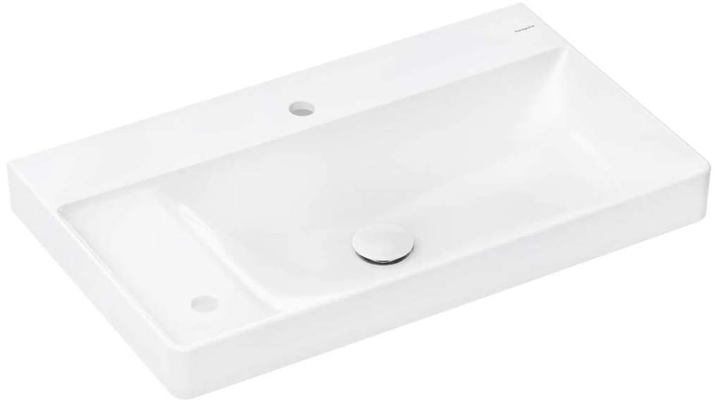 Hansgrohe Xelu Q - Umyvadlo 80x48 cm, bez přepadu, 2 otvory pro baterii, SmartClean, bílá 61031450