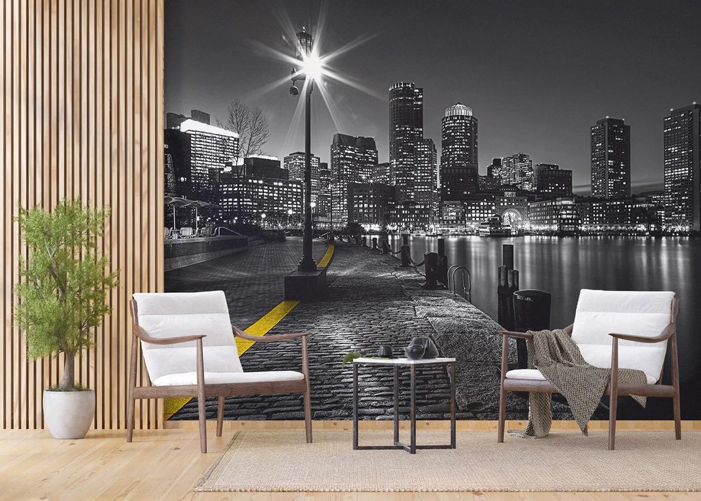 Fototapeta na zed' Noční Nábřeží Bostonu | 360 x 254 cm | DFTS1317