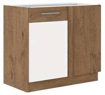 Spodní kuchyňská skříňka Woodline 105 ND 1F BB, Barva: Dub lancelot / bíly lesk