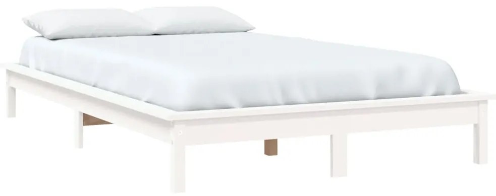 Rám postele bílý 200 x 200 cm masivní borovice - Default Title