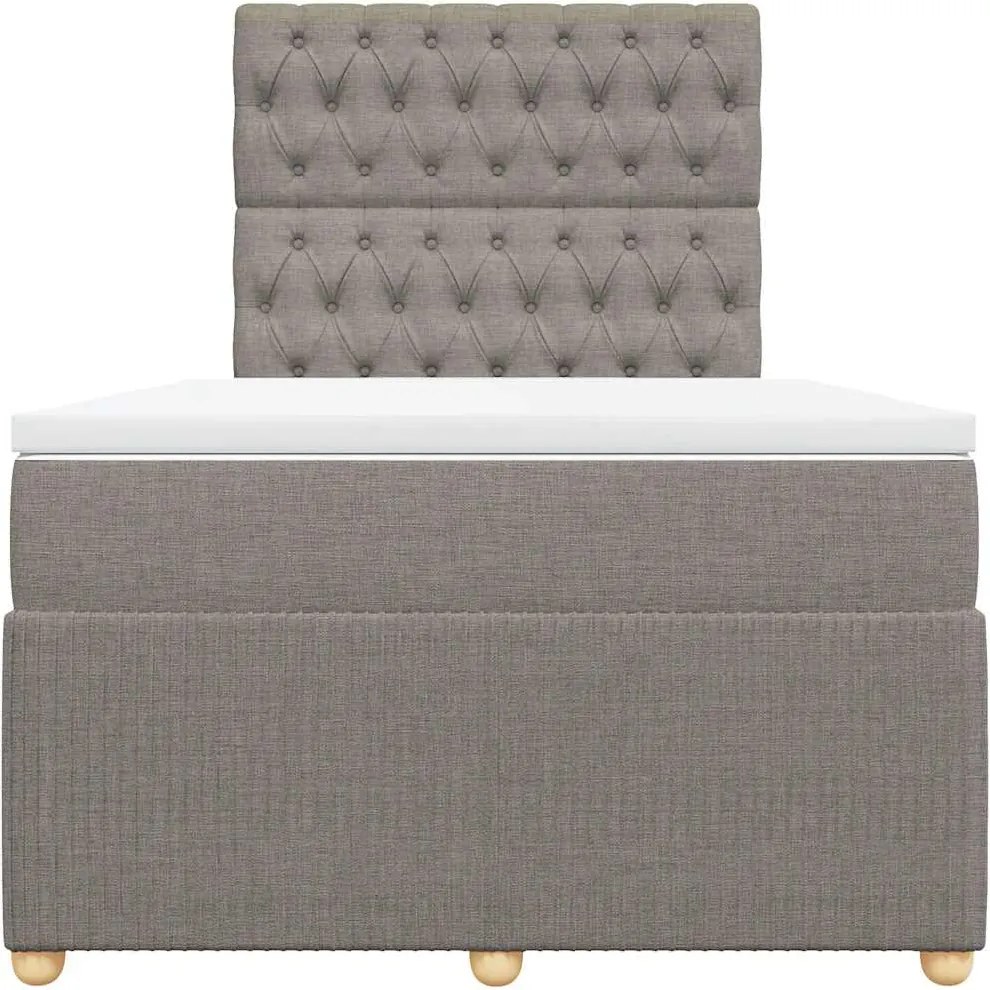 Box spring postel s matrací taupe 120x200 cm textil 3294334