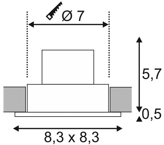 SLV 114451 Patta-F, zápuštěná bodovka IP 65, 12W LED 3000K, bílá, 8,3x8,3cm