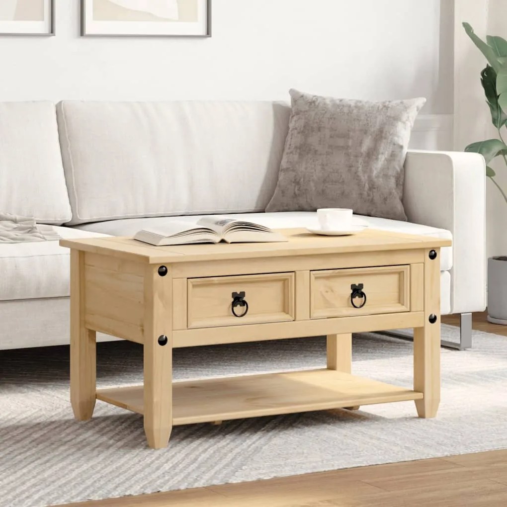 Konferenční Stolek Se Zásuvkami Corona 85X50X45 Cm Borové Dřevo