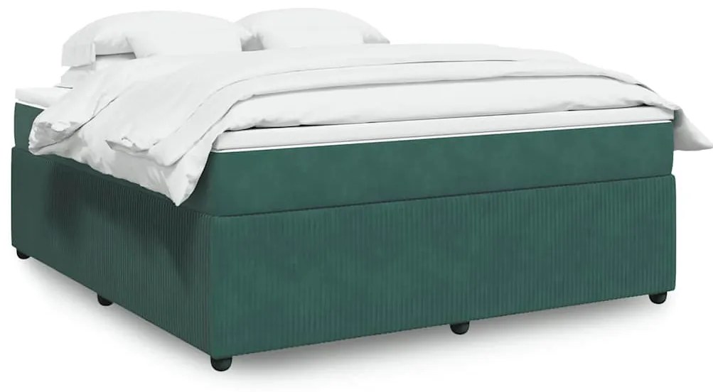 Box spring postel s matrací tmavě zelená 180x200 cm samet 3285659