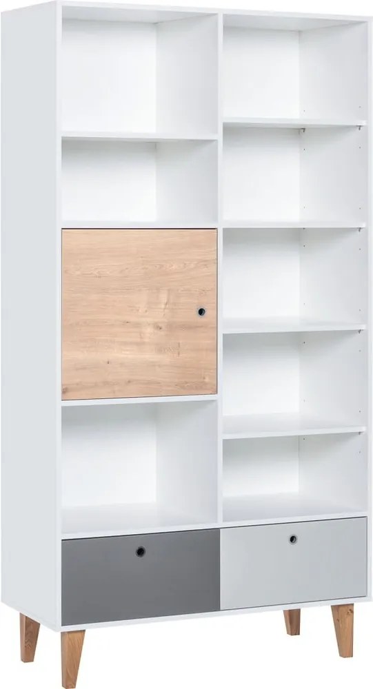 Knihovna z dubového dřeva Vox Concept Naturale, 105 x 201,5 cm